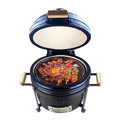 RJMOLU Ceramic BBQ Charcoal Kamado Grill Smoker, Roaster and Grill, Portable Tabletop BBQ Grillfor Picnic Garden Terrace Camping Travel