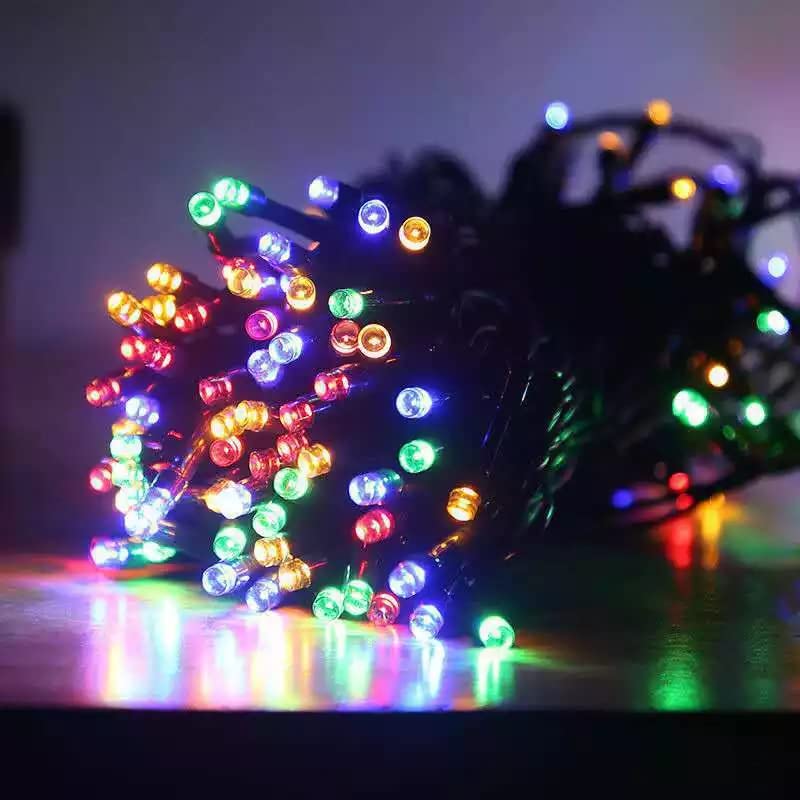 Gilbins 2-Pack Total 200 LED Multicolor Solar String Lights Outdoor, Waterproof Solar Christmas Lights with 8 Lighting Modes Green Wire Christmas Tree Lights for Garden, Patio, Fence, Balcony