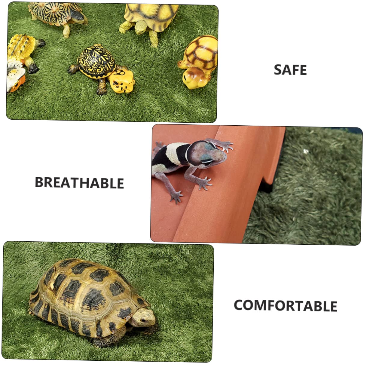 GANAZONO 2Pcs Climbing Pet Fake Lawn Terrarium Substrate Liner Reptile Bed Reptile Climbing Carpet Miniature Grass mat Amphipod Reptile Moss Carpets Horned Frog Cotton Absorbent pad