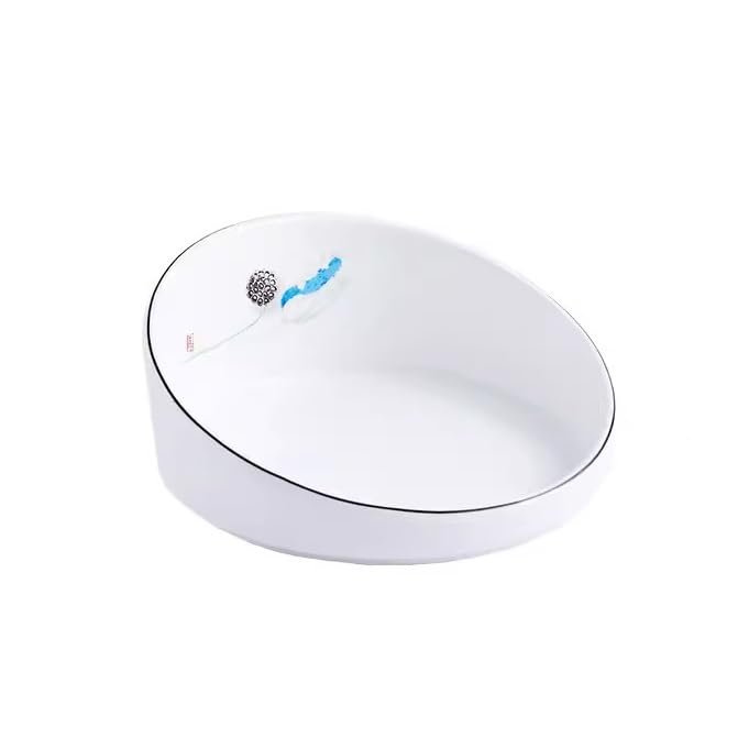 Salad Fruit Bowl Household Ceramic Cold Dish Plate Commercial Dish Plate Hotel Tableware, Salad Cold Dish Plate Ramen Bowl (Size : Small)