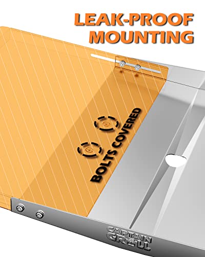 Grease Tray with Catch Pan - Universal Drip Pan for 4/5 Burner Gas Grill Models from Dyna Glo, Nexgrill, Expert Grill, Kenmore, BHG and More - Stainless Steel Grill Replacement Parts(24"-30")