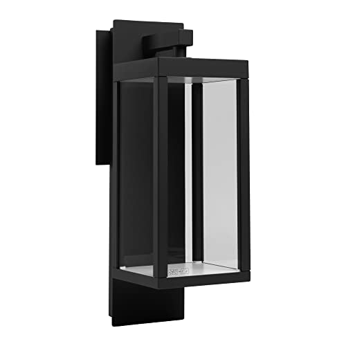 illumishin Dusk to Dawn Outdoor Wall Lantern, Modern Exterior Wall Sconce Sensor Light Fixture, Anti-Rust Waterproof Wall Mount Lights, Wall Lamp with Clear Glass Shade for Garden, Front Porch