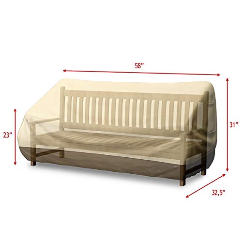Home-Complete Outdoor Cover for Loveseat, Sofa, Bench- 58 Inch Heavy Duty Water Resistant Patio Furniture Protective Cover with Vent and Custom Fit