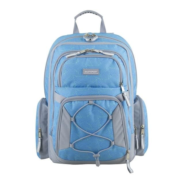 Eastsport Bungee Expandable Unisex Backpack Blue Crest