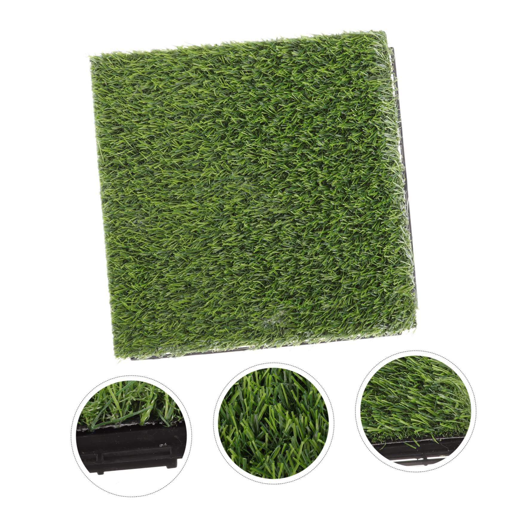 Happyyami 3pcs Artificial Grass Mat Imitation Grass Realistic Grass Rug Artificial Grass Squares Faux Decor Fake Lawn Grass Artificial Turf Faux Rug Fake Grass Cushion Pp Outdoor Lawn Bricks