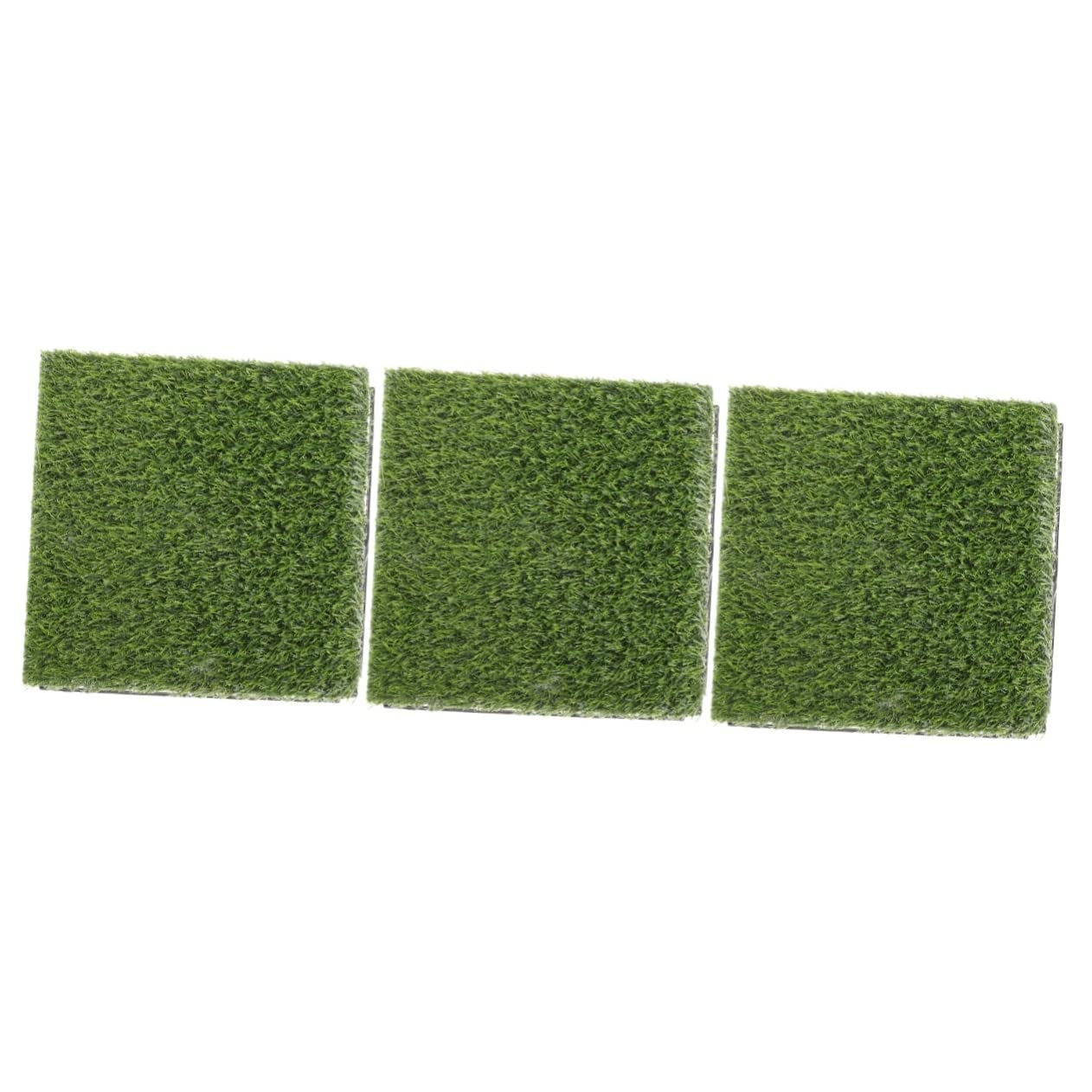 Happyyami 3pcs Artificial Grass Mat Imitation Grass Realistic Grass Rug Artificial Grass Squares Faux Decor Fake Lawn Grass Artificial Turf Faux Rug Fake Grass Cushion Pp Outdoor Lawn Bricks