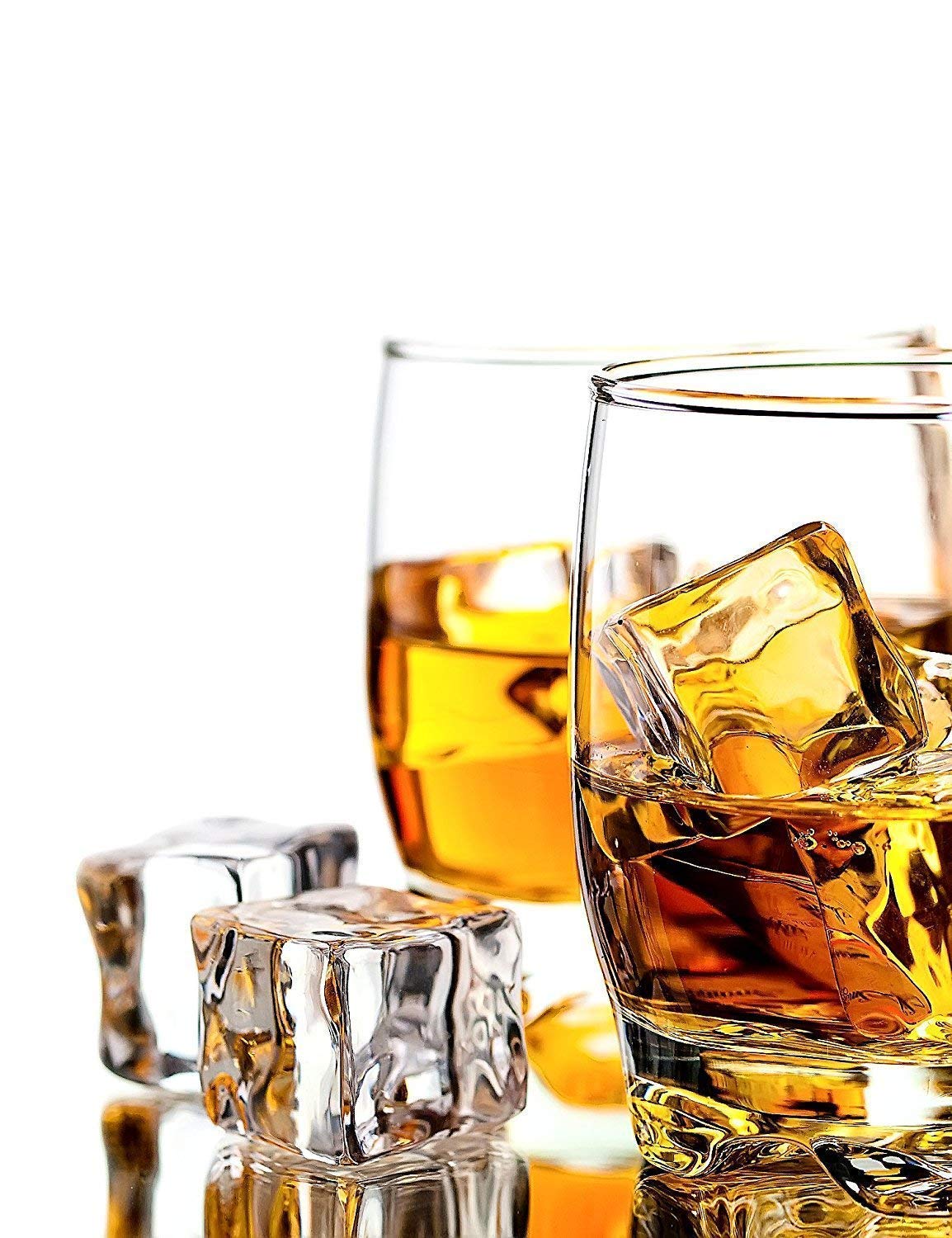 DomeStar Clear Fake Ice Cubes, 20 PCS 0.8" Plastic Ice Cubes Acrylic Clear Ice Rock Diamond Crystals Square Fake Ice Cubes Display for Home Decoration Wedding Centerpiece Vase Fillers