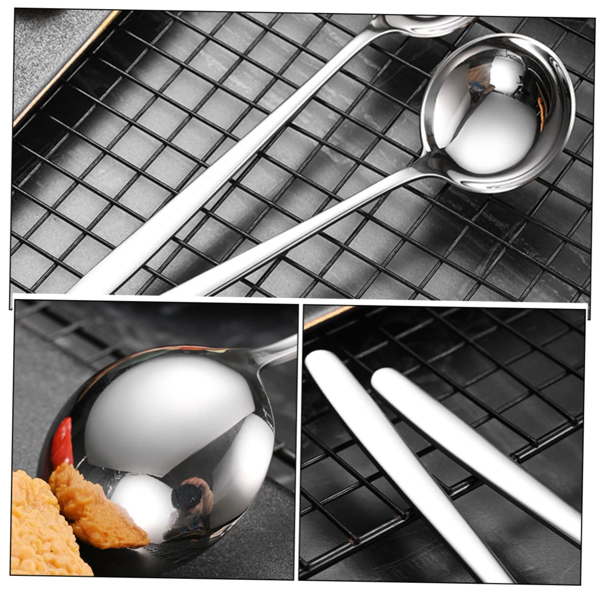 VINTORKY Slotted Spoon Big Ladle Spoon s Tea s Stainless Steel Soup Spoon Soup Ladle
