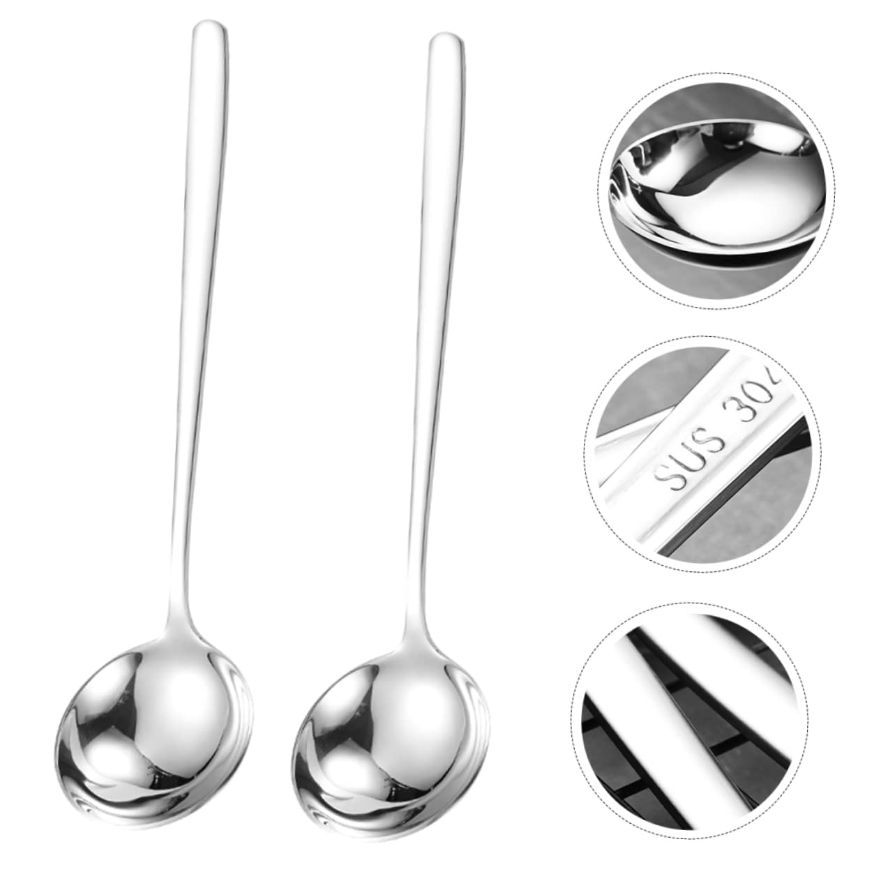 VINTORKY Slotted Spoon Big Ladle Spoon s Tea s Stainless Steel Soup Spoon Soup Ladle