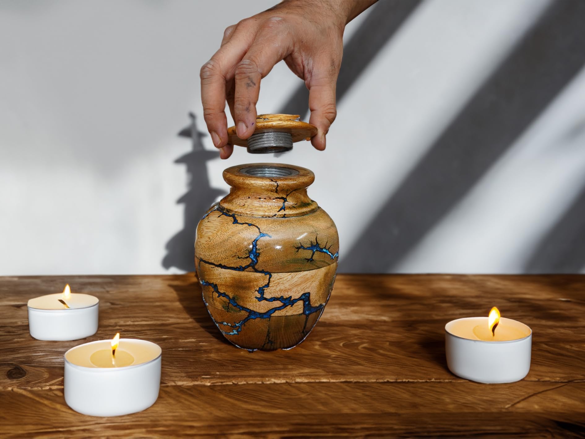 WEE WOODEN Small Urns for Human Ashes | Mini Urns for Human Ashes | Wooden Urn for Dogs Ashes | Cremation Urn for Pet Ashes | Memorial Pet Urns