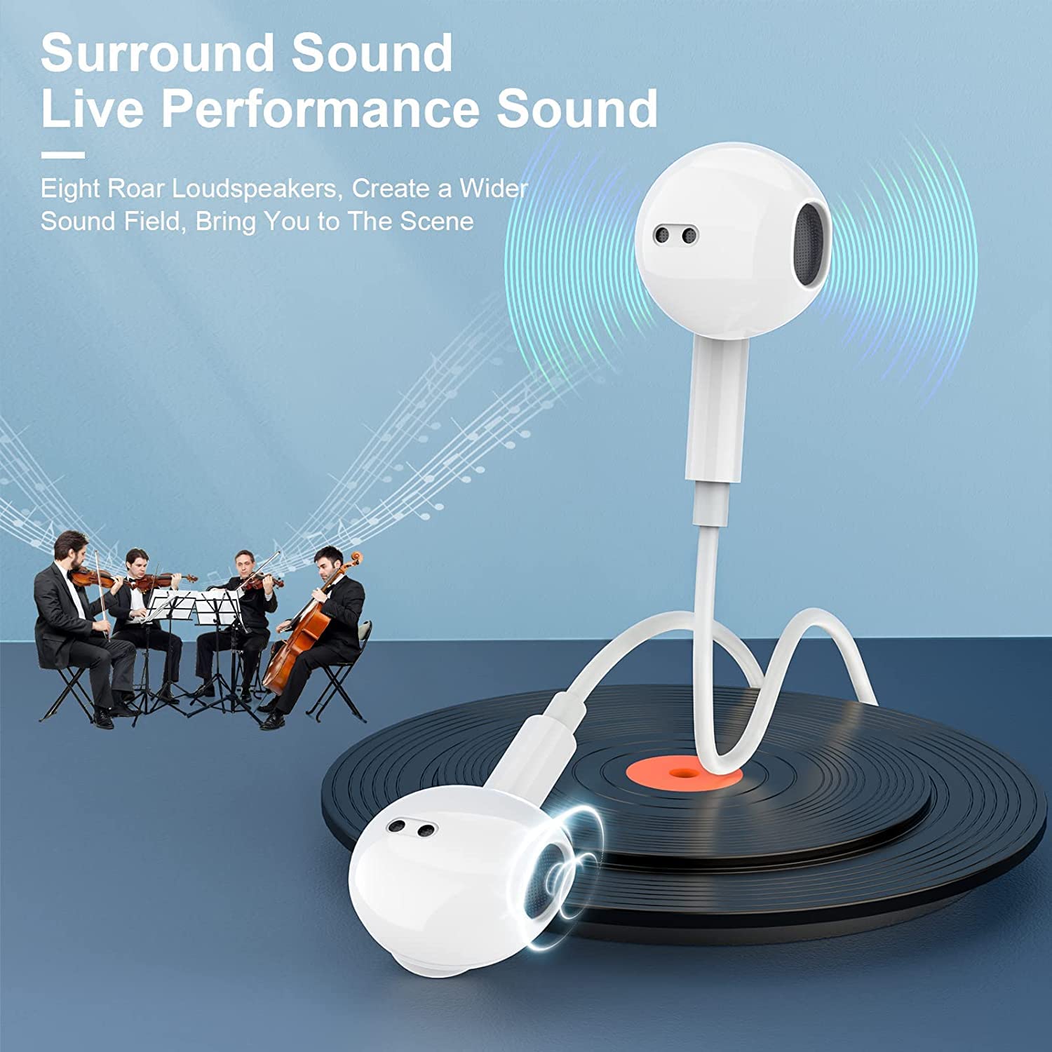 Earbuds Wired Headphones, Earphones with Built-in Microphone & Volume Control, Remote Music Control, Phone Calls, Noise Isolating Headsets Compatible with iPhone 14/13/12/11/XR/XS/X/8/7/SE/Pro Max