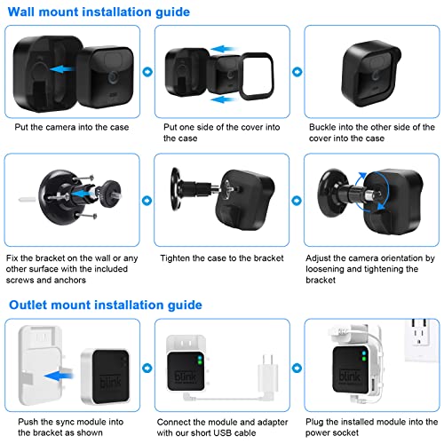 All-New Blink Outdoor Camera Wall Mount, Weatherproof Protective Housing and 360 Degree Adjustable Mount with Blink Sync Module 2 Mount for Blink Outdoor Security Camera System (Black 5Pack)