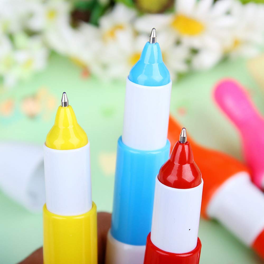 SWTOOL 30pcs Bowling Ballpoint Pen Cute Cartoon Retractable Ball Pen for Kids (Random Color)