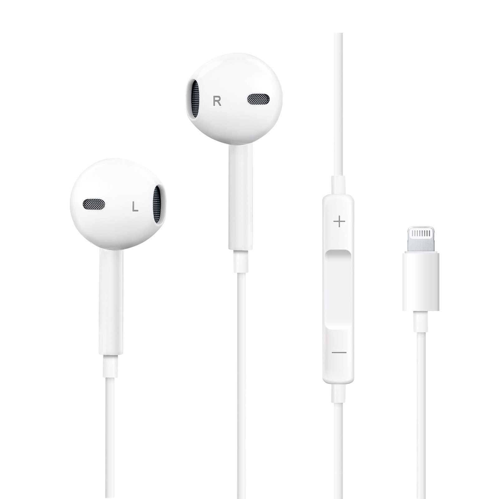 Earbuds Wired Headphones, Earphones with Built-in Microphone & Volume Control, Remote Music Control, Phone Calls, Noise Isolating Headsets Compatible with iPhone 14/13/12/11/XR/XS/X/8/7/SE/Pro Max