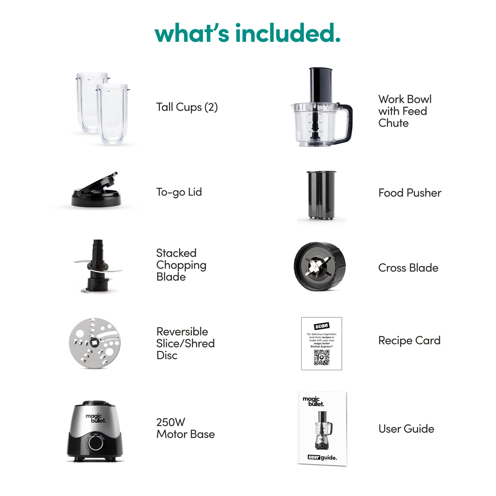 Magic Bullet MB50200 Kitchen Express, Silver, 3.5 cup
