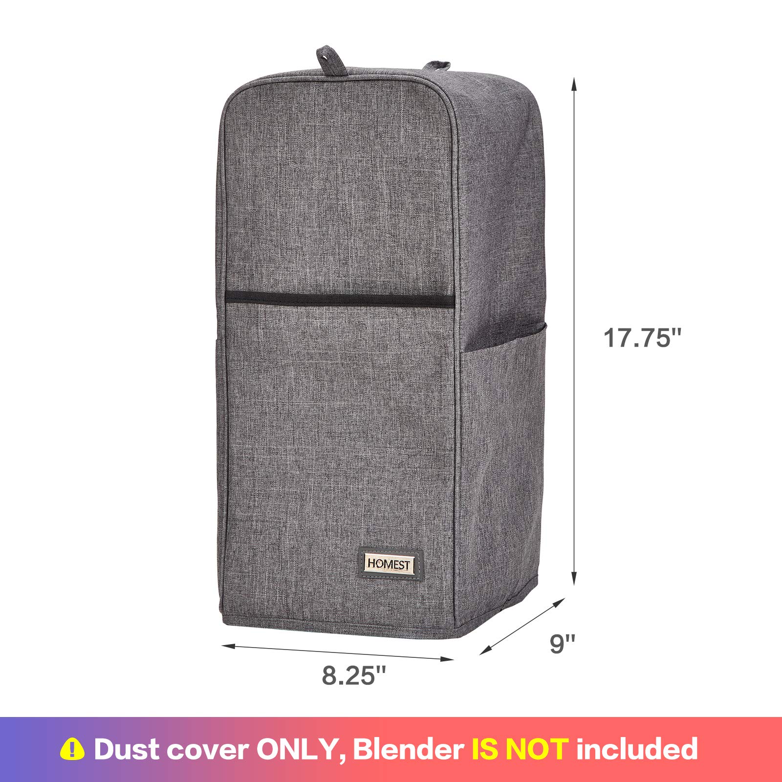 HOMEST Blender Dust Cover with Accessory Pocket Compatible with Ninja Foodi, Grey (Patent Pending)