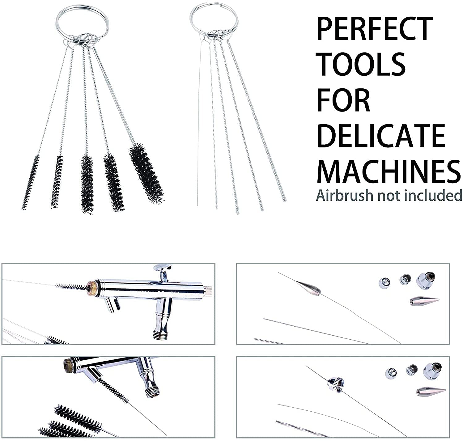 ABEST 3 Set Airbrush Spray Cleaning Repair Tool Kit Stainless steel Needle Brush Set