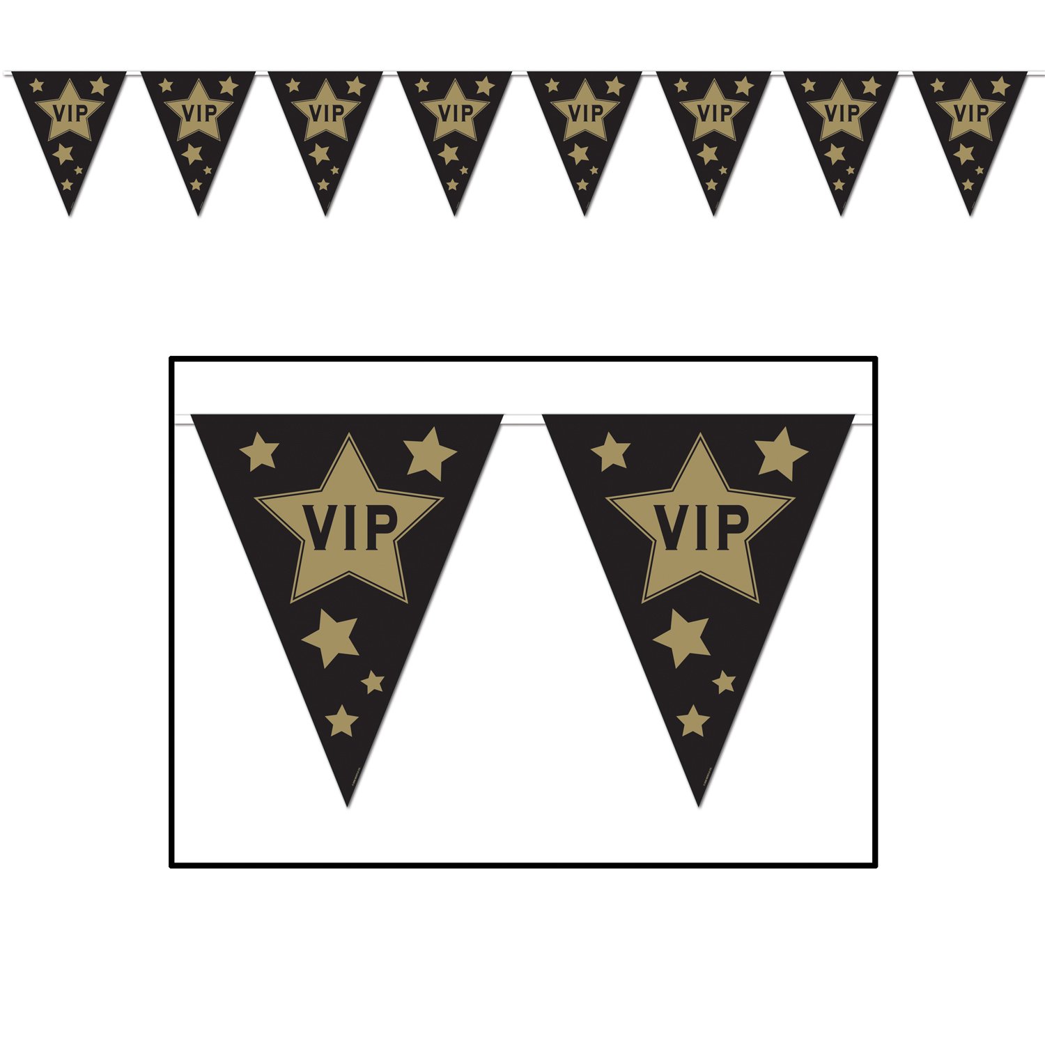 VIP Black & Gold Hollywood Red Carpet Awards Night Party Decorations for Birthday Retirement Graduation Door Cover Hanging Whirls Pennant Banner Bundle Pack Set Kit