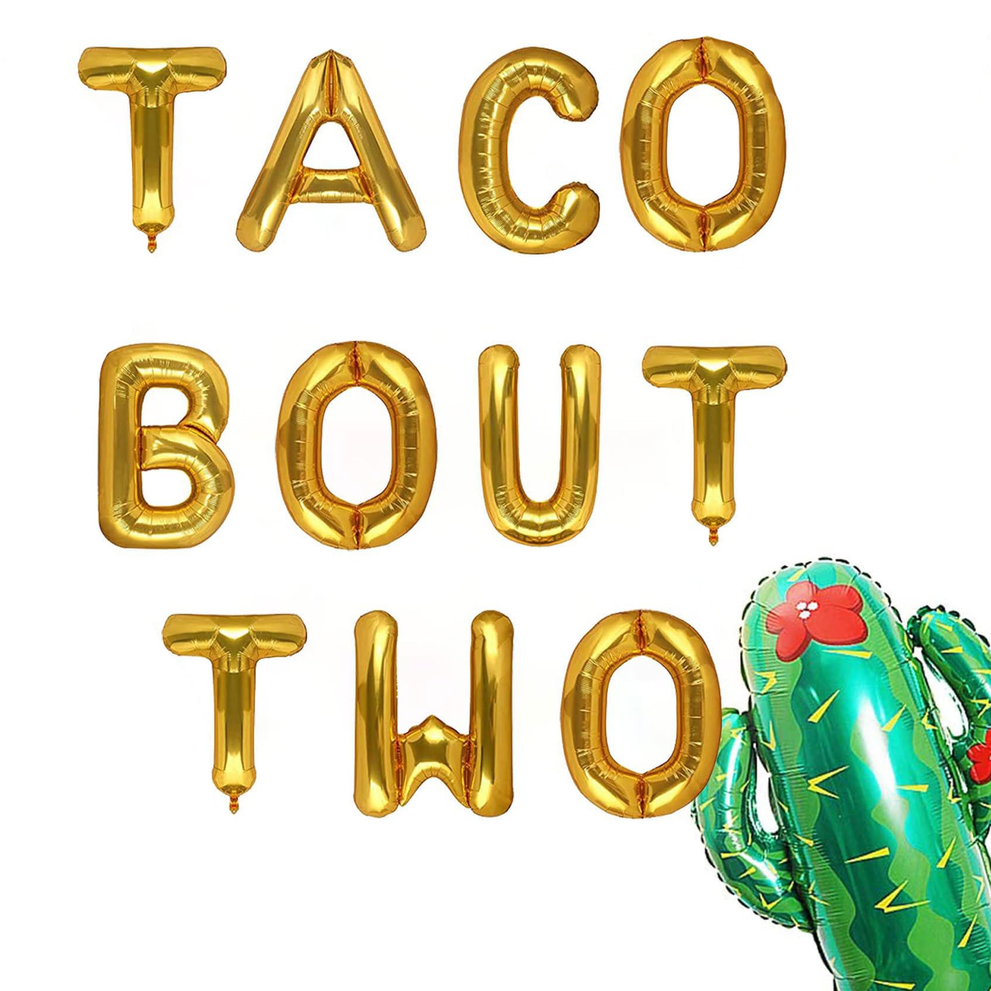LaVenty 5 PCS Taco Bout Two Balloons Taco Bout Two Decoration Taco Twosday Decoration Taco Twosday Balloons for Cinco de Mayo Fiesta Decorations