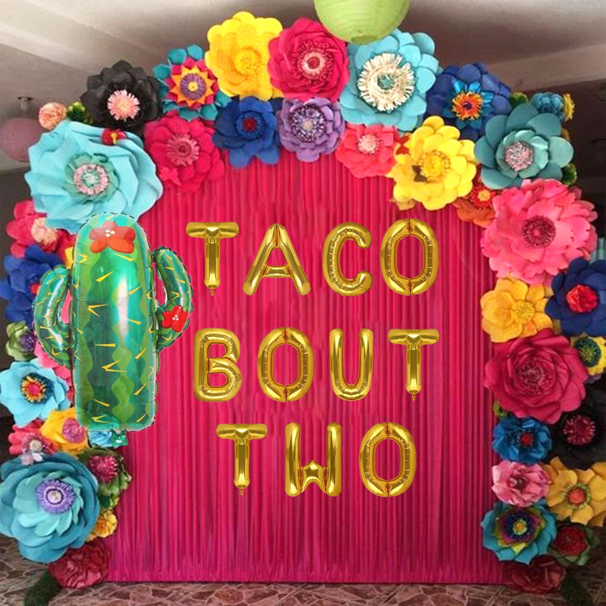 LaVenty 5 PCS Taco Bout Two Balloons Taco Bout Two Decoration Taco Twosday Decoration Taco Twosday Balloons for Cinco de Mayo Fiesta Decorations