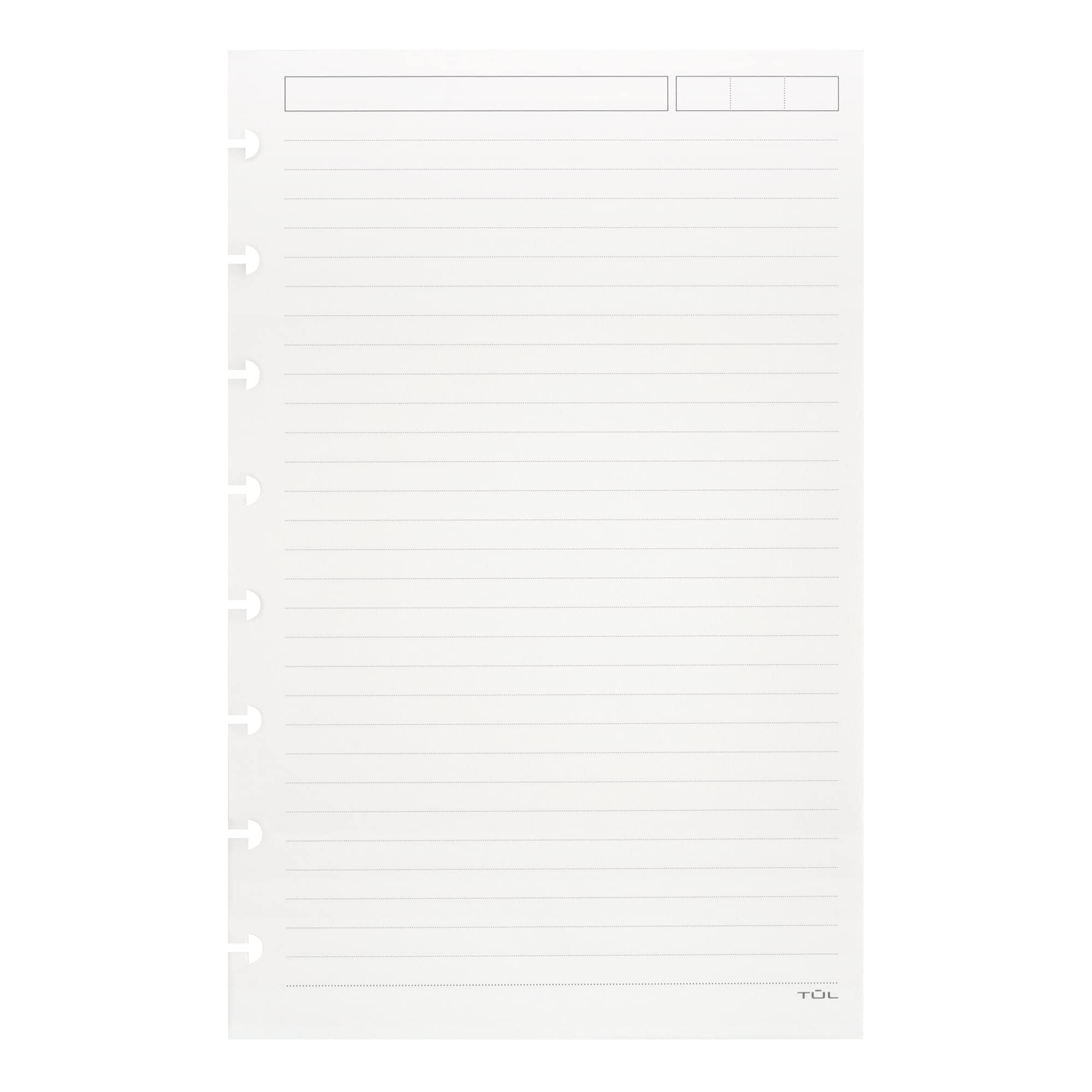 TUL Custom Note-Taking System Discbound Refill Pages, 5.5" x 8.5" Junior Size, Narrow Ruled, 100 Pages (50 Sheets) White