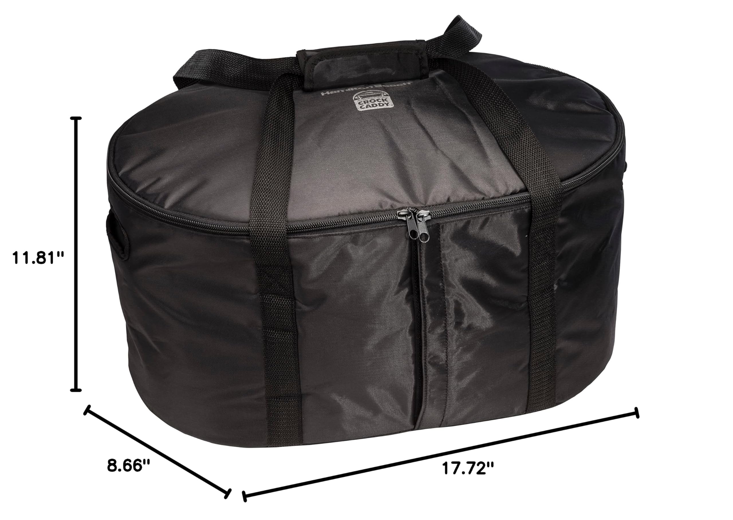 Hamilton Beach Portable Slow Cooker Travel Bag, Insulated Carrier Case for 4, 5, 6, 7 & 8 Quart Crock, Internal Mesh Net Holds Pot in Place, Compatible with Other Brands, Black (33002)