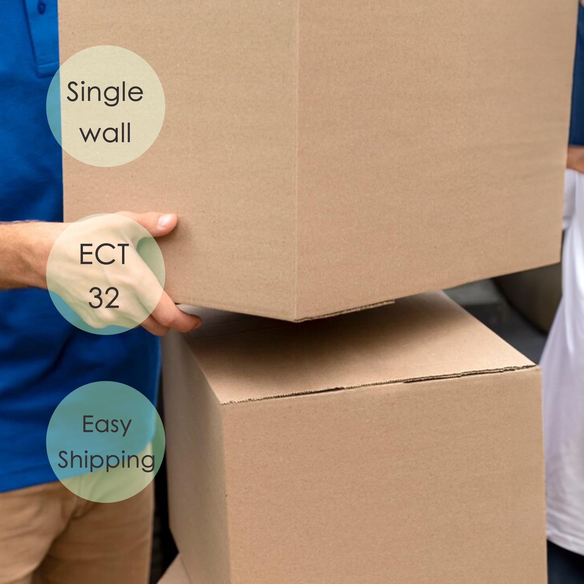 The Boxery 8x6x4'' Corrugated Shipping Boxes 100 Boxes