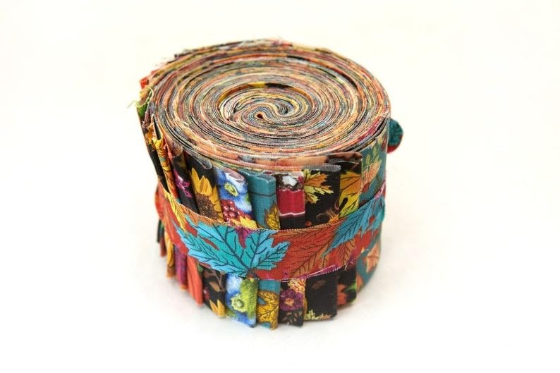 16 Pcs Fabric Strips Cute, Beautiful 100% Cotton Fabric Quilting Strips, Width 5 inch Length 44 inch, Gift Fall and Harvest Jelly Roll pre Cut Strips Quilt Fabric, DIY Blanket