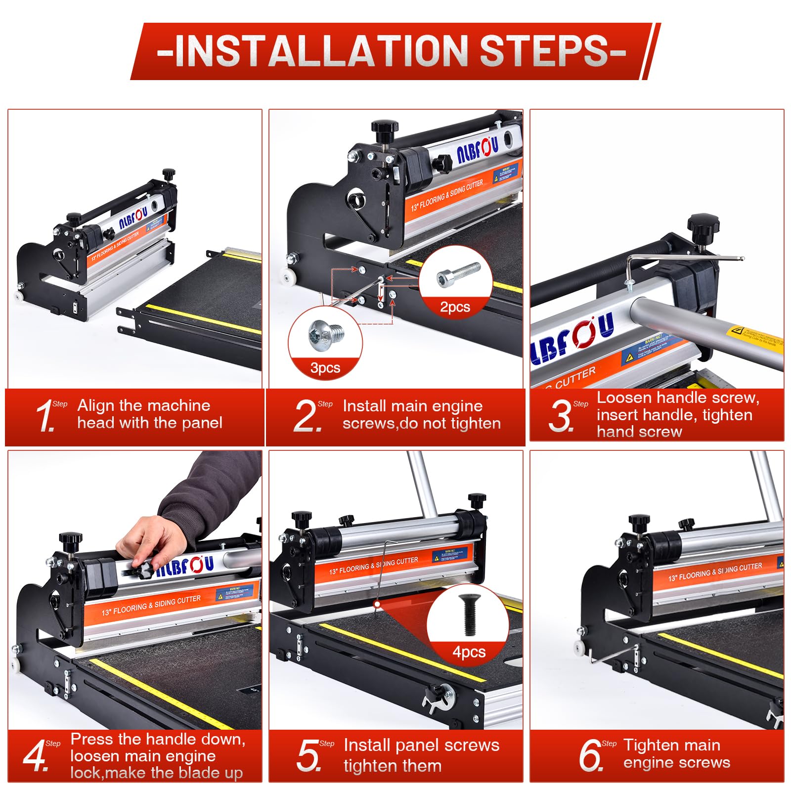 NLBFOU 13" Pro Vinyl Floor Cutter for LVP, LVT, SPC, PVC,VCT, WPC and Rigid Core Vinyl Plank Flooring,Honing Stone Included