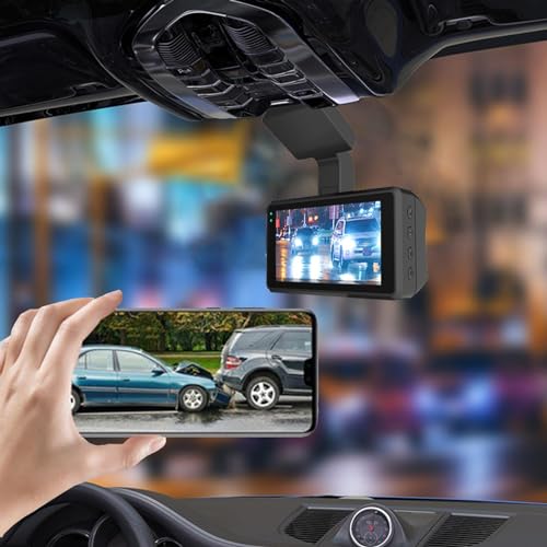 1080P Car Dash Cam with WiFi - Capture Clear and Detailed Footage, Front + Rear Car Dash Cam - Complete Coverage and Connectivity, Car Dash Cam with IPS Screen - Convenient Viewing and WiFi Access