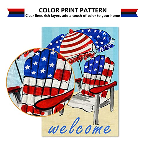 WORGATE Garden Flags for Independence Day, Small Yard Flag for Holiday Outdoor Decorations, Summer Yard Banners for Outside, Funny, Welcome, Double Sided,12 X 18 Inch (Welcome)