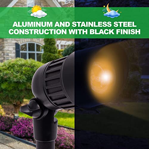 GreenLighting Low Voltage Outdoor Lights - 280 Lumen Modern Spotlights - Walkway Lights, Garden Lights, Lawn or Landscape Lighting - Waterproof and Rust-Resistant (Black, 6 Pack)