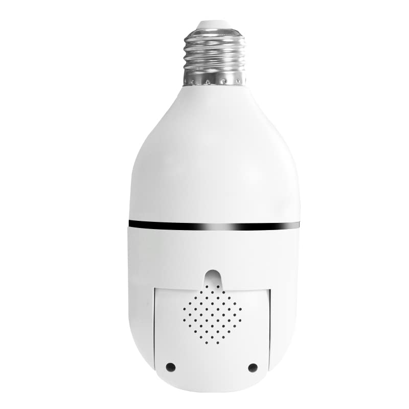 Wireless WiFi Light Socket Bulb Security Camera 360 Degree PTZ Home Camera Floodlight Night Vision Motion Detection 64GB Micro SD Card Included Support 2.4Ghz and 5Ghz