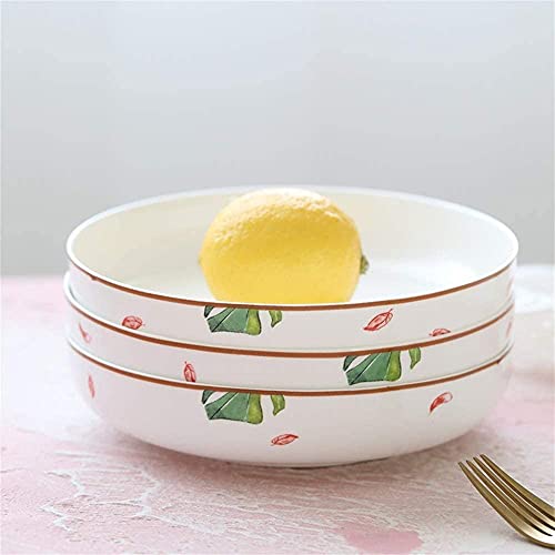WooDeY Pasta Bowls Flamingo Tableware Beautiful Plate Jingdezhen Breakfast Ceramic Deep Plate Salad Bowls