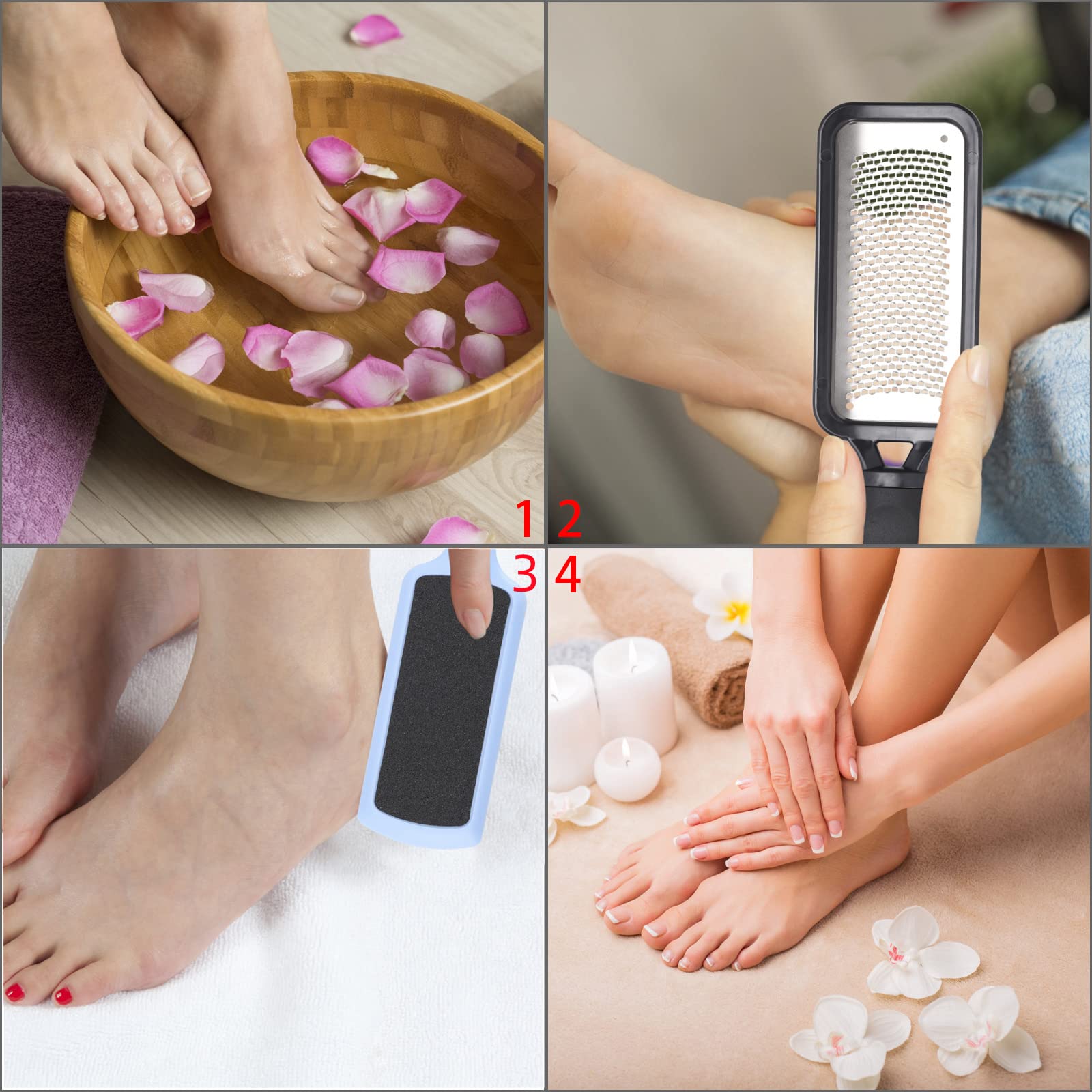 3 Pieces Colossal Foot Files Kit Foot Scrubber Foot Rasp and Double-Sided Heel File Pedicure Tools Callus Remover Stainless Steel Feet Scraper Foot Grater for Dead Skin Professional