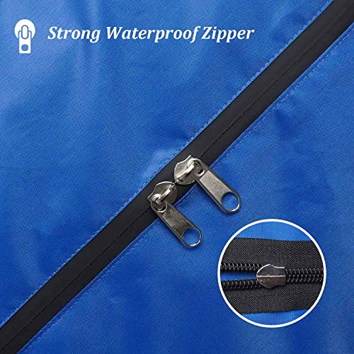 Queen Mattress Bag for Moving Storage Protector, Waterproof Reusable Mattress Cover with Heavy Duty 8 Handles Water Resistant Zipper Closure and 2 Adjustable Straps, Blue