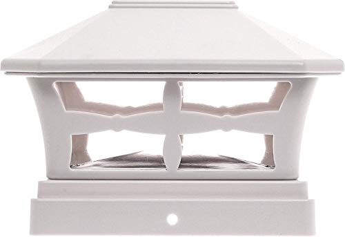 2 Pack Solar Power Garden Sun Light 5"x5" Post Cap Light (Off White)