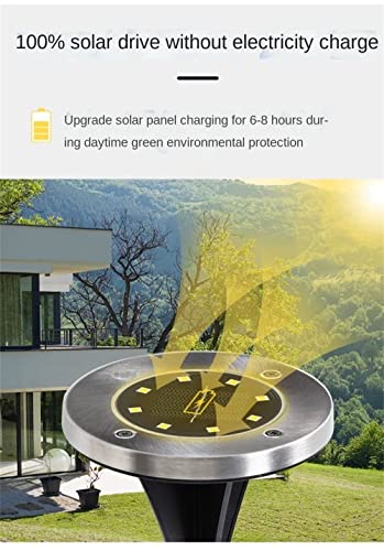 （8 Pack） Solar Ground Lights, 8LED Solar Powered Disk Lights Outdoor Waterproof Garden Light ，Landscape ，Lighting for， Yard Deck，Lawn，Patio Pathway，Walkway (White,Warm Colors，Color) (Multi-Colored)