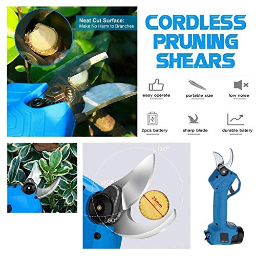 Professional Electric Pruning Shears Electric Pruning Scissors Pruning Shears 500W 16.8V Rechargeable Garden Pruner Secateur Branch Cutter Cutting Tool