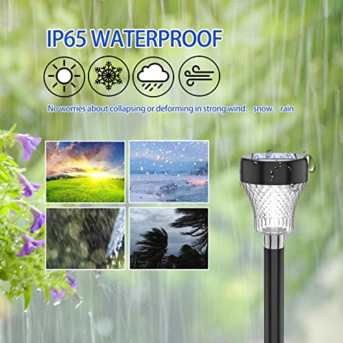 Yyoulli Solar Pathway Lights Outdoor Waterproof Solar Landscape Path Lights Color Changing Solar Garden Lights for Walkway Yard Backyard Patio (2 Pack)