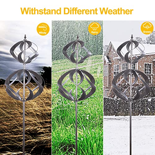 LimeHill Wind Spinner for Yard Garden - Kinetic 3D Metal Wind Spinners for Outdoor Decorations (Copper, 84 Inches)