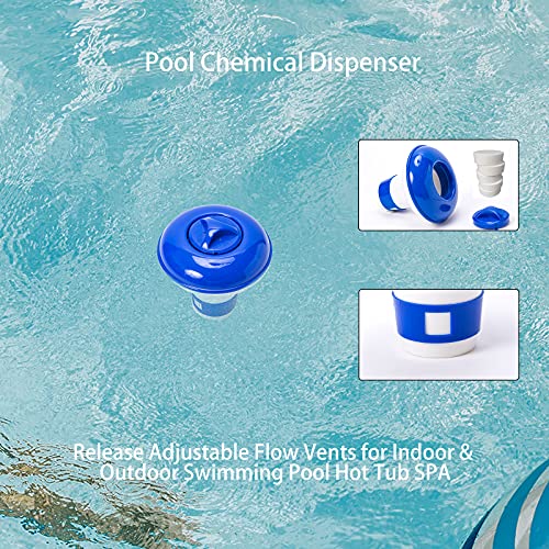 YSMJ Pool Cleaning Kit Pool Vacuum Jet Cleaner Poor Brush Chlorine Dispenser Pool Skimmer Net with 3 - Section Pole Pool Maintenance Set for Above Ground Pools Spas Hot Tub Fountains