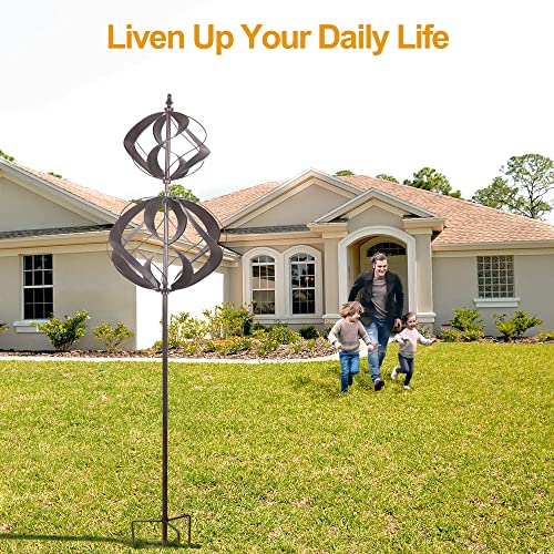 LimeHill Wind Spinner for Yard Garden - Kinetic 3D Metal Wind Spinners for Outdoor Decorations (Copper, 84 Inches)
