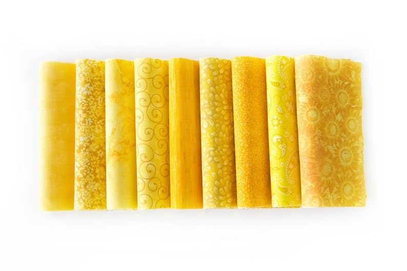 90 Pcs Fabric Strips Cute, Beautiful 100% Cotton Fabric Quilt, Width 5 inch Length 5 inch, Gift It's All Yellow pre-Cut Charm Pack Squares, DIY Blanket