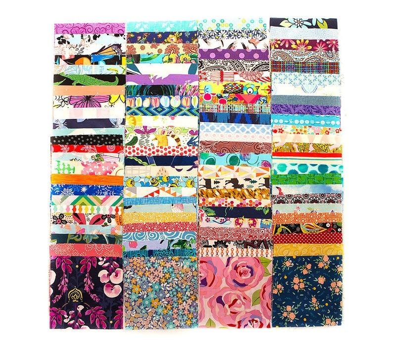 100 Pcs Fabric Strips Cute, Beautiful 100% Cotton Fabric Quilt Squares Scrappy, Width 5 inch Length 5 inch, Gift Assorted pre-Cut Charm Pack Squares, DIY Blanket