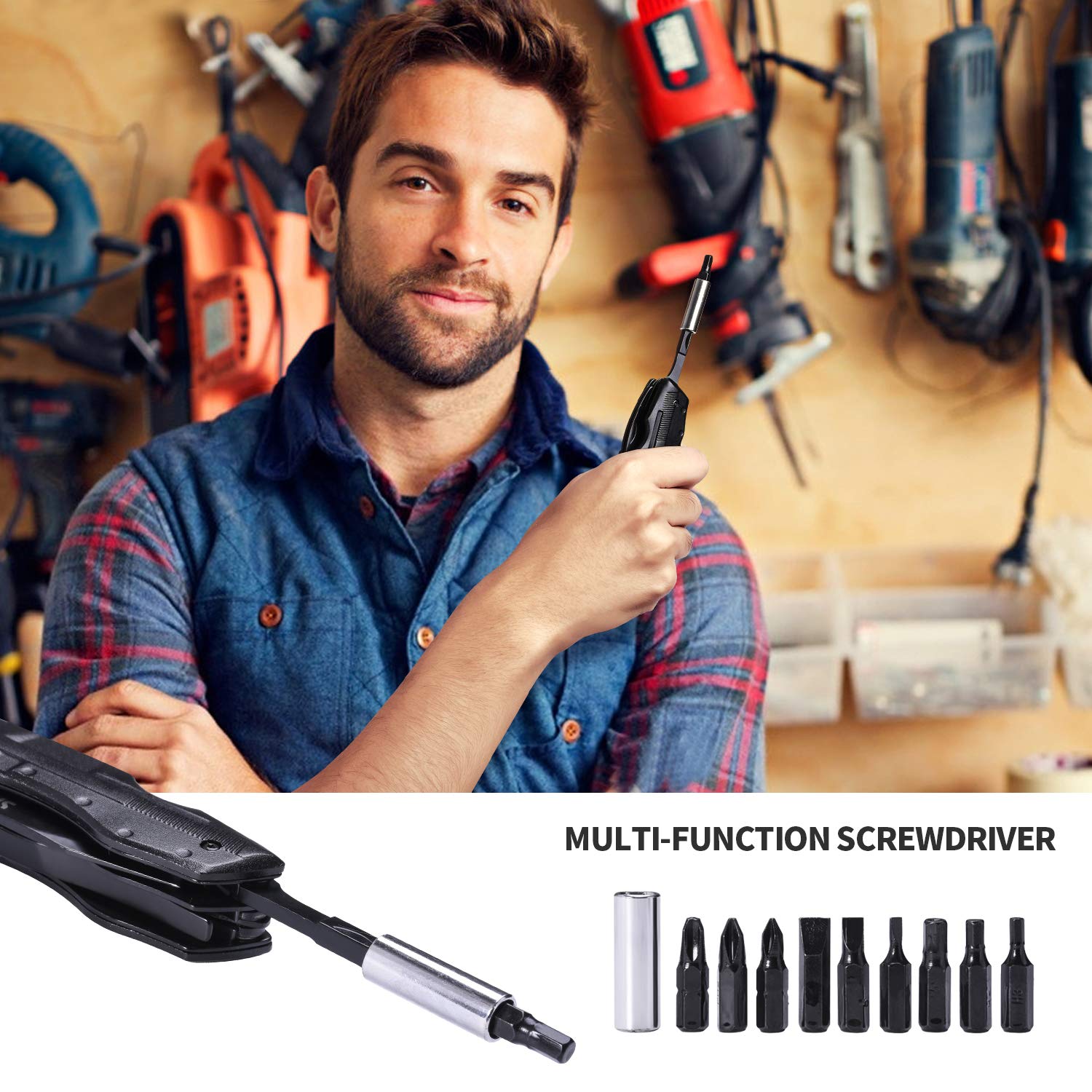 Gifts for Men Dad Husband Boyfriend Him from Daughter Son Wife Kids, Multitool Pocketl Knife, Engraved 'I LOVE YOU', Survival Multi Tool Cool Gadgets