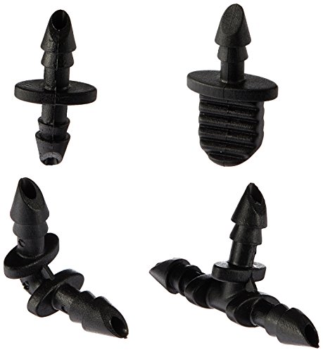 Raindrip 015005T 1/4-Inch by 50-Feet Porous Soaker Tubing, x Foot, Black & Orbit DripMaster 67431 1/4-Inch Barb Assortment, 30-Pack