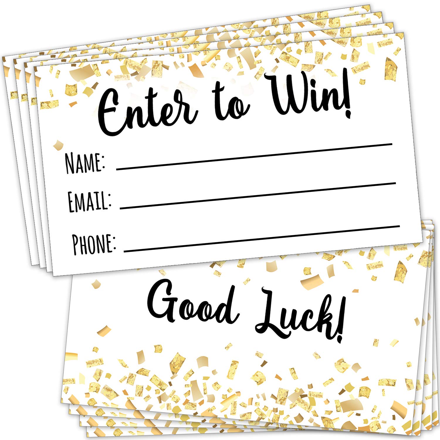 200 Raffle Tickets 3.5”x2” - Enter to Win Entry Form Cards for Contest, Raffles, Ballot Box, 50/50, Auction and More - with Space for Name, Email Address and Phone Number Fields