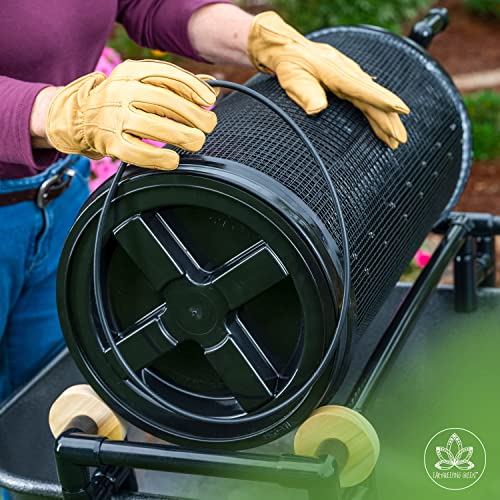 Rolling Garden Sifter with 1/2 in. Heavy Duty Screen and Accessories (1/4 in. Screen, Removeable Top, & Holding Bands)