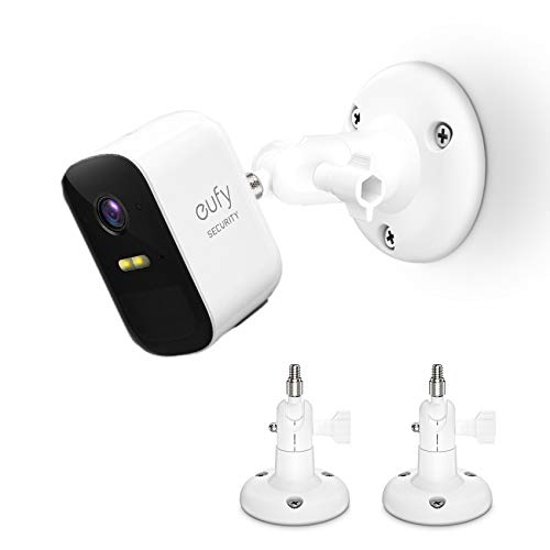 VOMENC Adjustment Wall Mount Holder Compatible with Eufycam 2c,Eufycam 2,Eufycam E and Other Eufycams Compatible Models,1/4" Screw Eufycam Wall Mounts (2PACK, White)